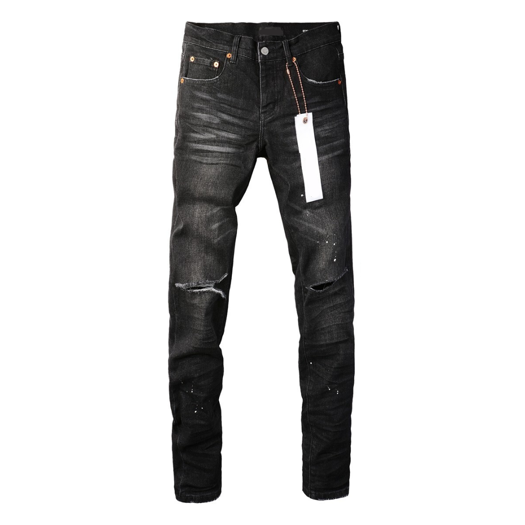 Ripped Knee Black Jeans – Jeanfluence